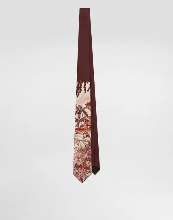 Dolce & Gabbana Pin-up Printed Silk Neck Tie - Print