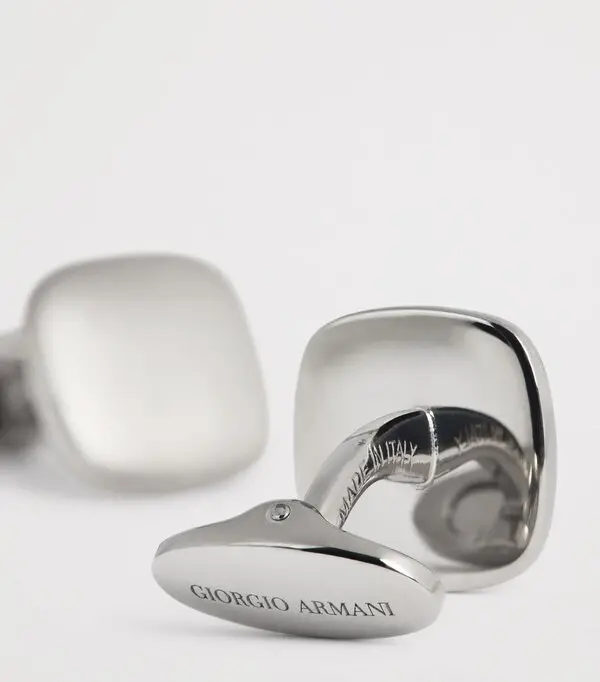Giorgio Armani Sterling Silver Round Cufflinks