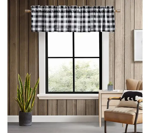 Eddie Bauer Mountain Plaid Black 86x15 Window V Alance - One-color