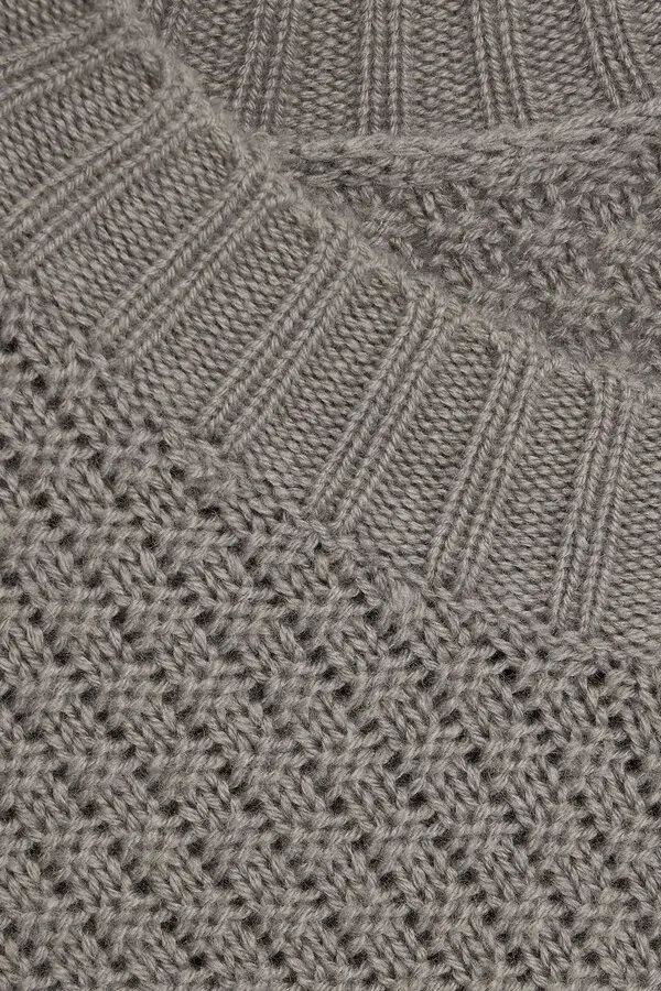 FRAME Waffle-knit Wool And Cashmere-blend Sweater - Gray