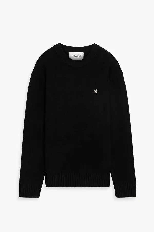FRAME Embroidered Cashmere Sweater