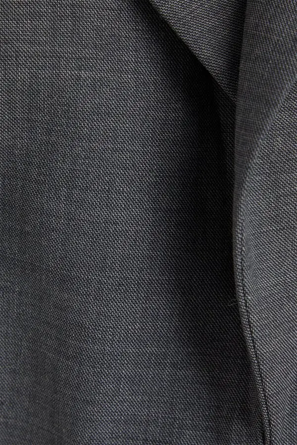 Sandro Crystal-embellished Cropped Wool-blend Twill Blazer - Anthracite