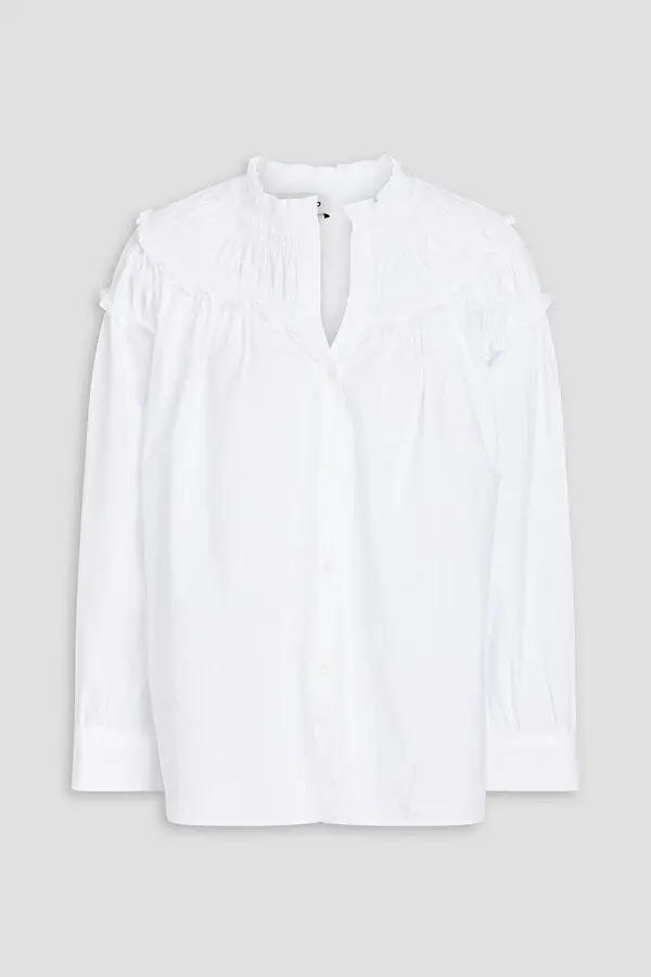 Sandro Ruffled Cotton-poplin Shirt