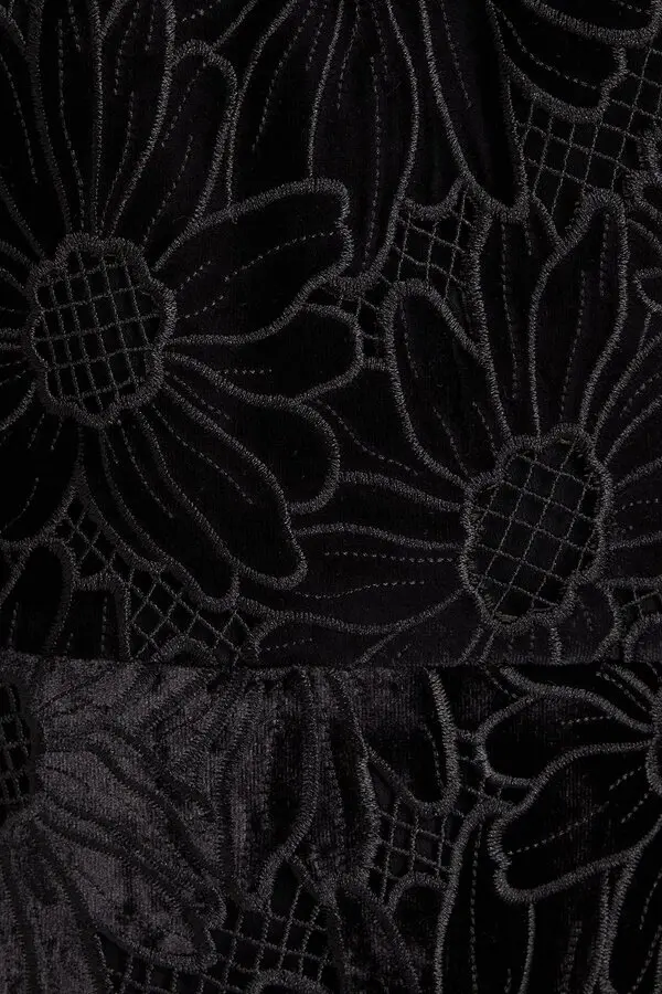 Sandro Guipure Lace Velvet Mini Dress In Black - 55% Off | Editorialist
