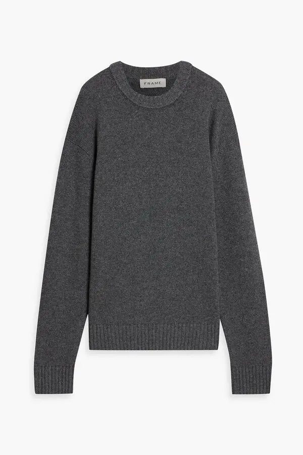 FRAME Wool And Cashmere-blend Sweater - Dark Gray