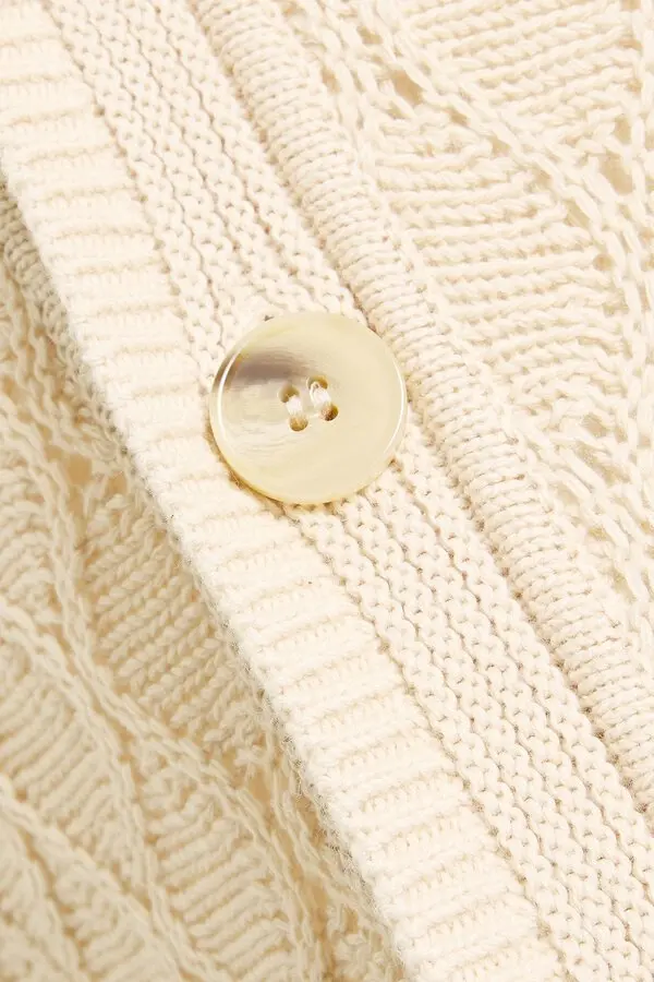 Paige Perry Pointelle-knit Cotton-blend Cardigan