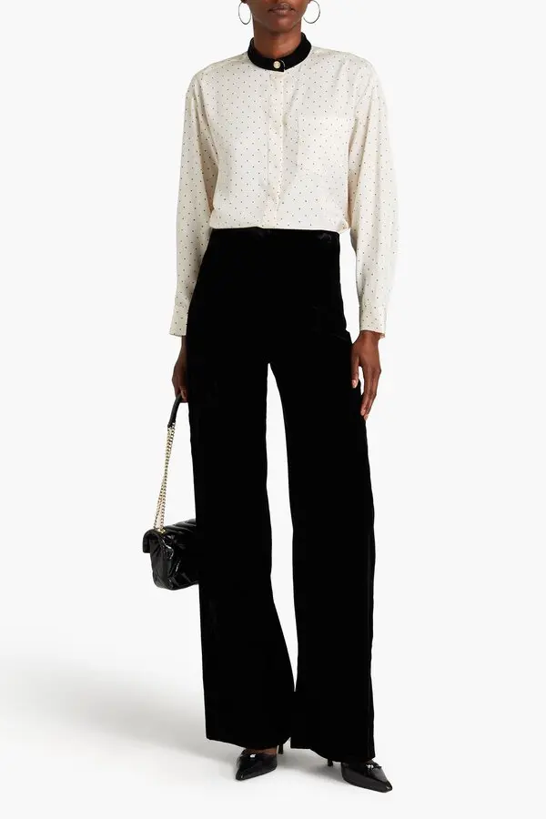 Sandro Velvet Wide-leg Pants
