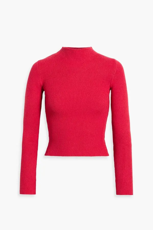 Farm Rio Ribbed-knit Turtleneck Sweater