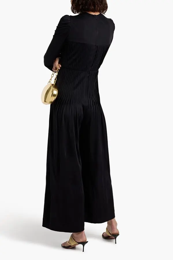 Farm Rio Pintucked Jersey Wide-leg Jumpsuit