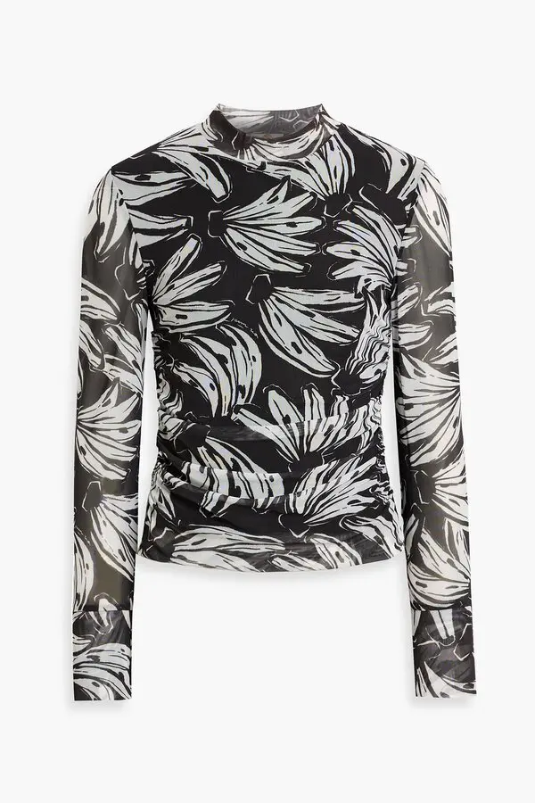 Farm Rio Printed Stretch-mesh Top