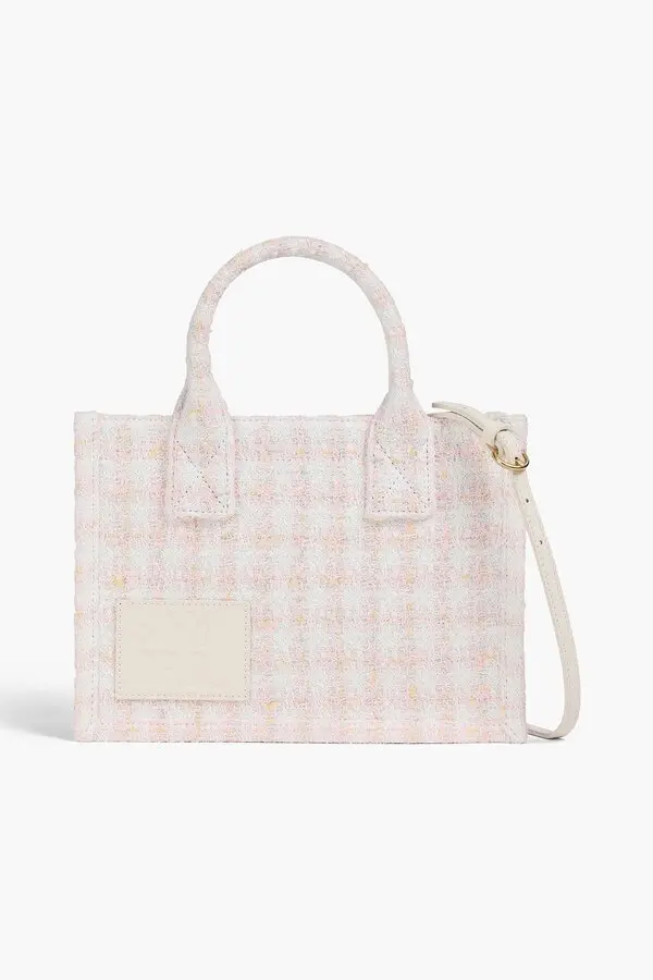 Sandro Checked Metallic Tweed Tote