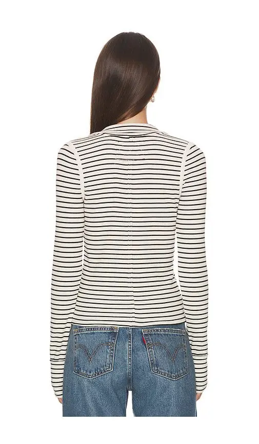 Free People X We The Free Lake Henley Stripe Long Sleeve Shirt