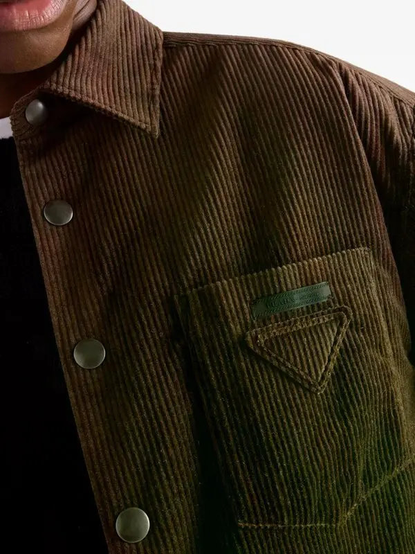 Prada Corduroy Patch-pocket Shirt