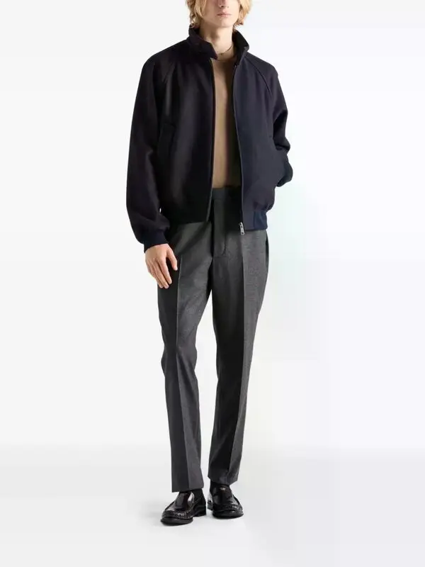 Prada Raglan-sleeve Ribbed Jacket