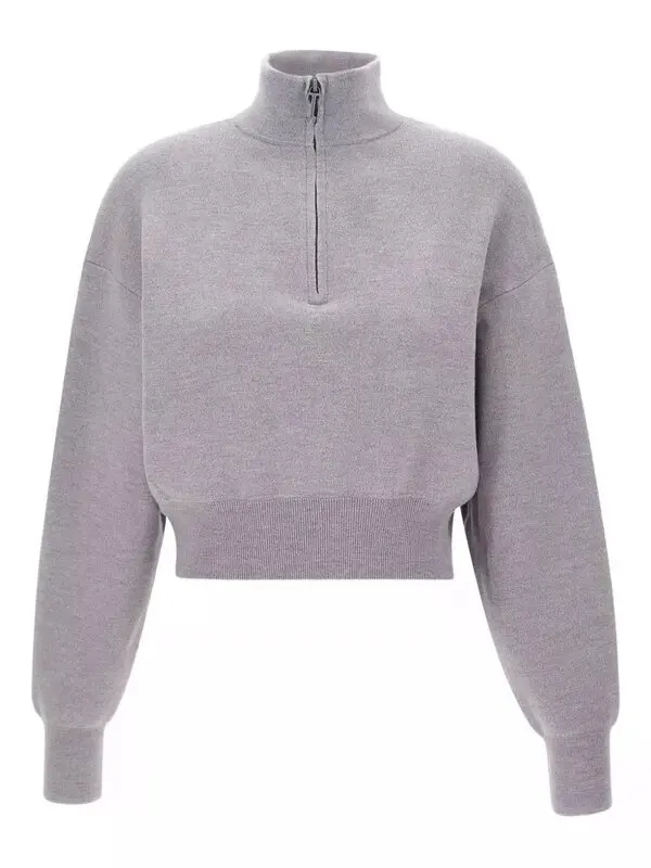 Victoria Beckham High-neck Zip-front Sweatshirt