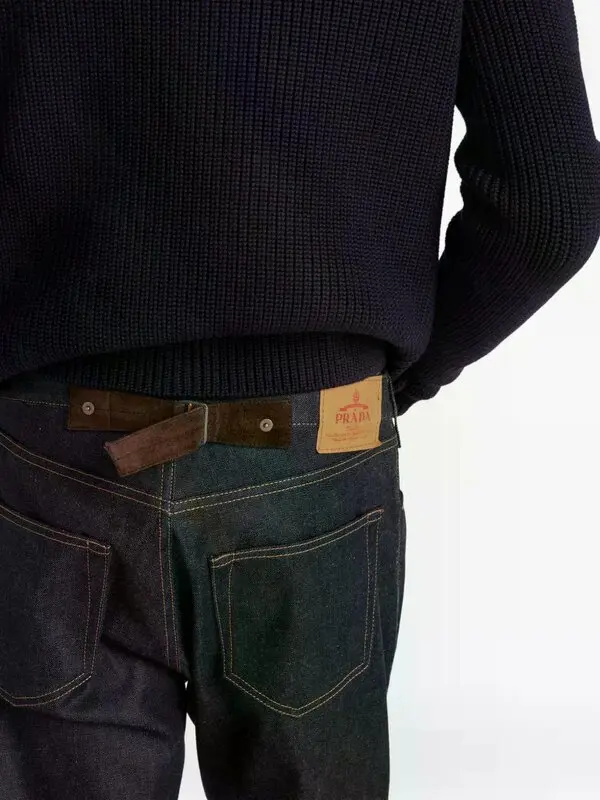 Prada Straight-leg Jeans With Back Strap - Blue