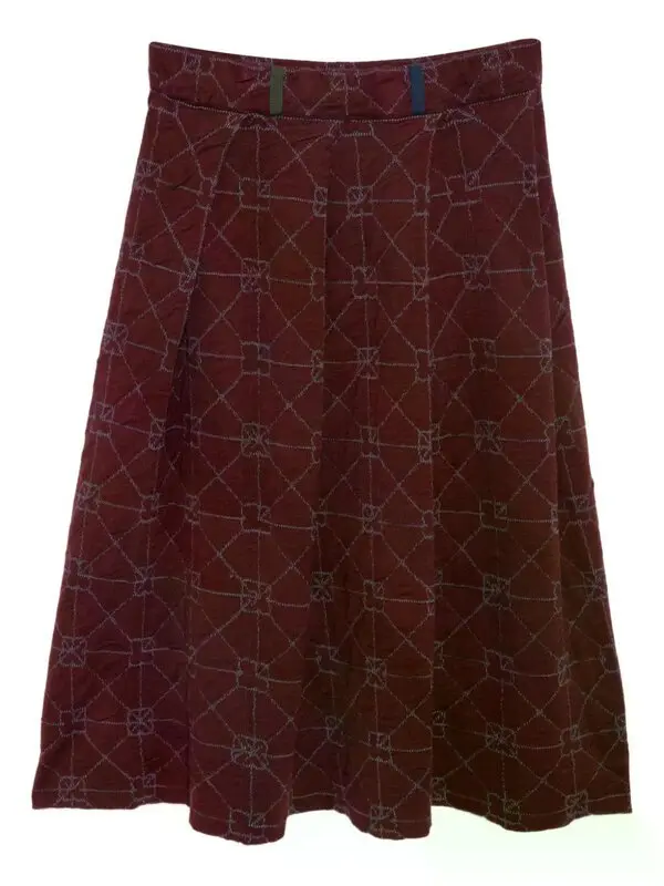 YANYAN Pattern-intarsia Pleated Skirt