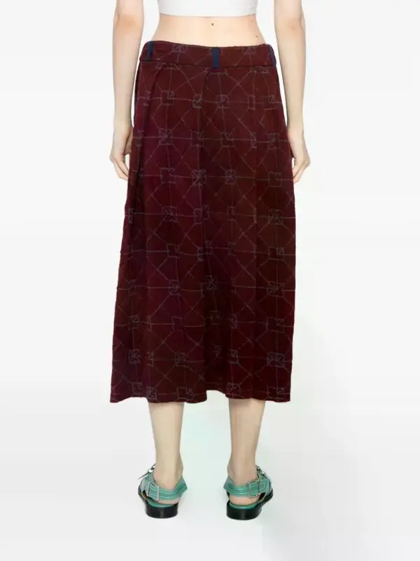 YANYAN Pattern-intarsia Pleated Skirt