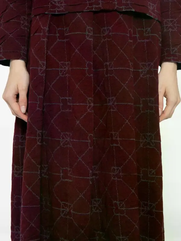 YANYAN Pattern-intarsia Pleated Skirt