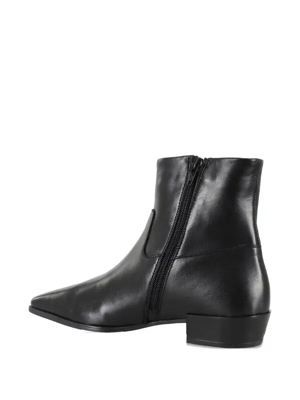 COPENHAGEN  Leather Pointed-toe Zip Ankle Boots