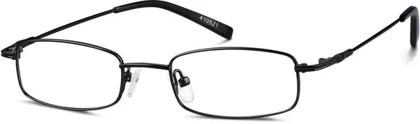 Zenni Rectangle Eyeglasses Full Rim Stainless Steel Frame - Black
