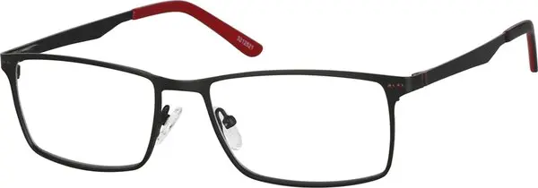 Zenni Rectangle Eyeglasses Stainless Steel Full Rim Frame - Black