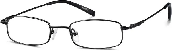 Zenni Rectangle Eyeglasses Stainless Steel Full Rim Frame - Black