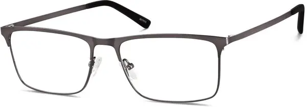 Zenni Rectangle Eyeglasses Full Rim Stainless Steel Frame - Graphite