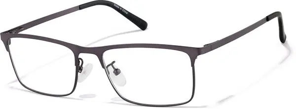 Zenni Rectangle Eyeglasses Stainless Steel Full Rim Frame - Graphite