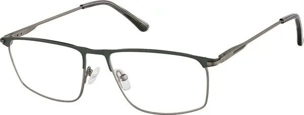 Zenni Rectangle Full Rim Eyeglasses - Green