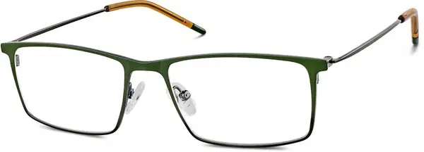 Zenni Rectangle Full Rim Eyeglasses - Green