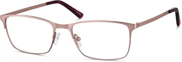 Zenni Rectangle Stainless Steel Full Rim Eyeglasses - Rose Gold