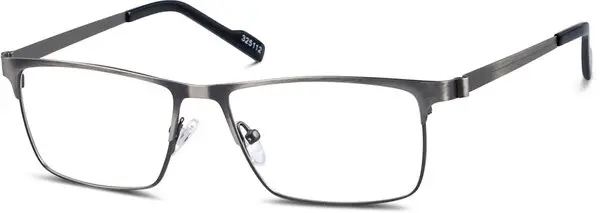 Zenni Rectangle Stainless Steel Full Rim Eyeglasses - Silver Gray