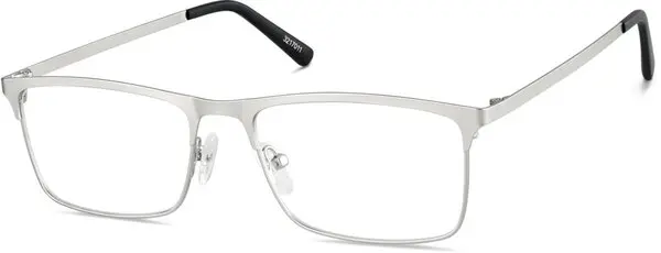 Zenni Rectangle Full Rim Eyeglasses - Silver