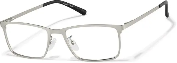 Zenni Rectangle Eyeglasses Stainless Steel Full Rim Frame - Silver