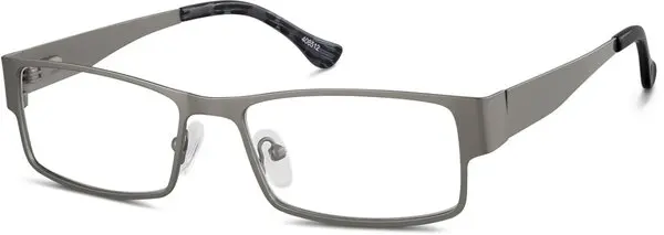 Zenni Rectangle Eyeglasses Full Rim Stainless Steel Frame - Steel Gray