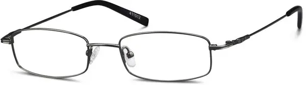 Zenni Lightweight Rectangle Glasses Stainless Steel Full Rim Frame - Gray