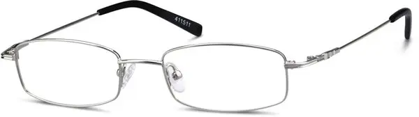 Zenni Lightweight Rectangle Glasses Stainless Steel Full Rim Frame - Silver