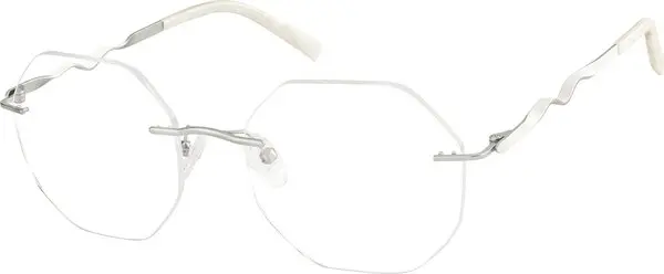 Zenni Geometric Rimless Eyeglasses - White