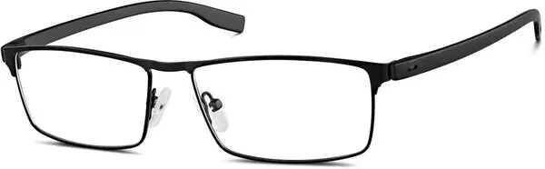 Zenni Rectangle Full Rim Frame Glasses - Black