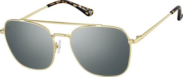 Zenni Vintage Aviator Sunglasses With Stainless Steel Full Rim Frame - Gold