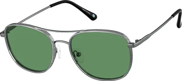 Zenni Vintage Aviator Sunglasses With Stainless Steel Full Rim Frame - Gray