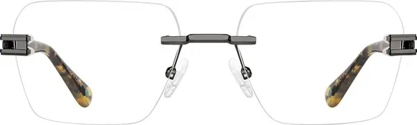 Zenni Rimless Square Frame Eyeglasses - Gray