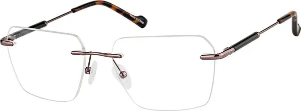 Zenni Rimless Square Eyeglasses - Brown