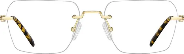 Zenni Rimless Square Eyeglasses - Gold