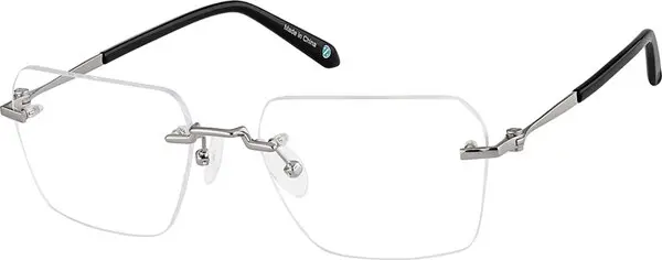 Zenni Rimless Square Eyeglasses - Gray