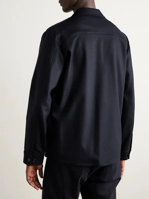 Eleventy Wool-blend Overshirt - Blue