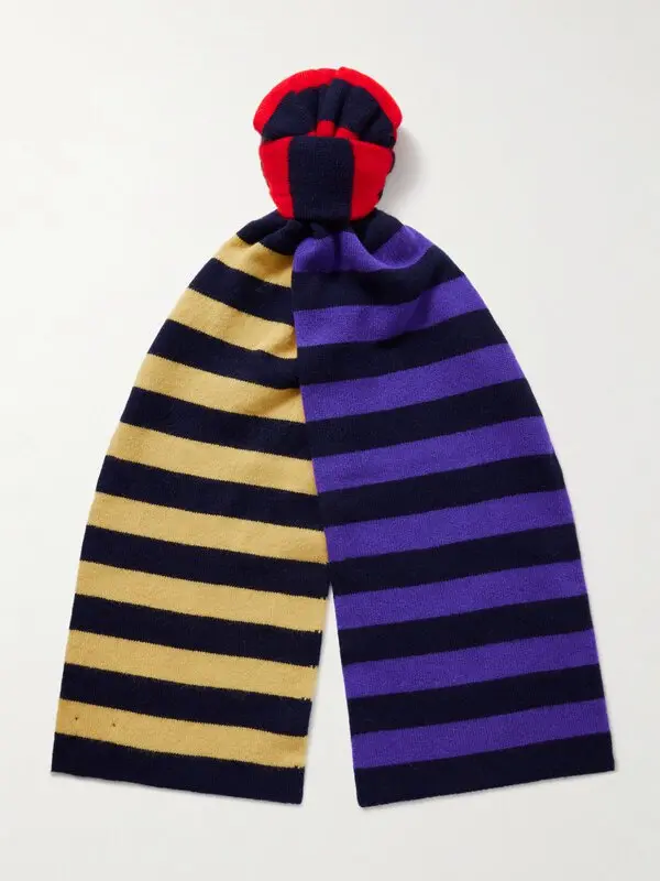 DRAKE'S Striped Wool Scarf - Multi
