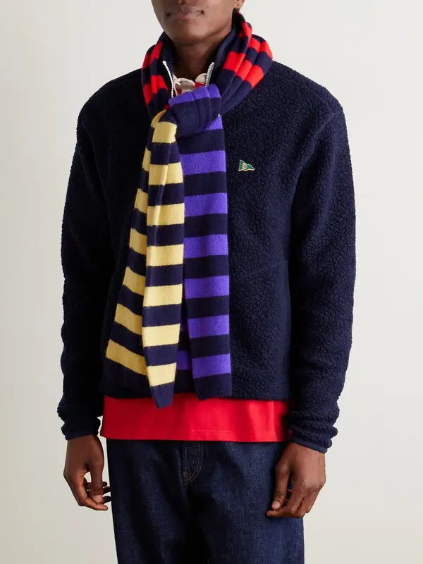 DRAKE'S Striped Wool Scarf