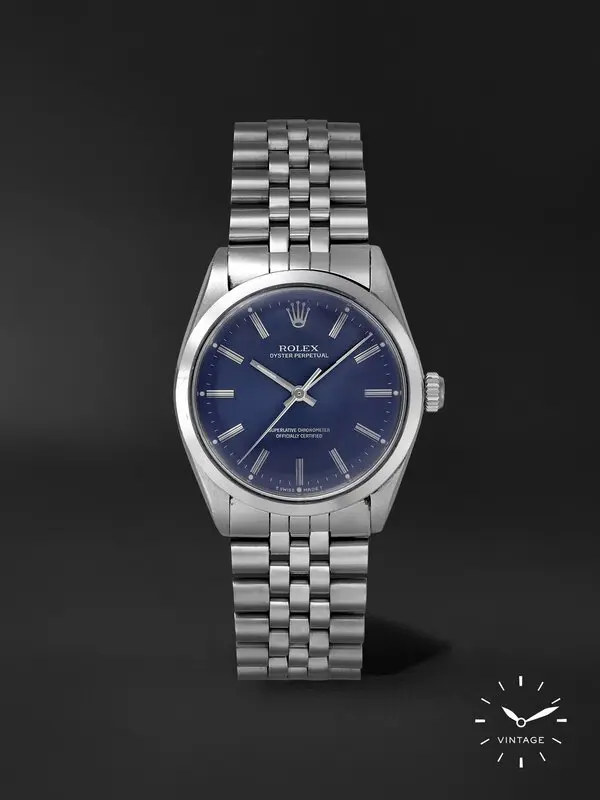 Windsor 1964 Rolex Oyster Perpetual 34mm Stainless Steel Automatic Watch - Blue